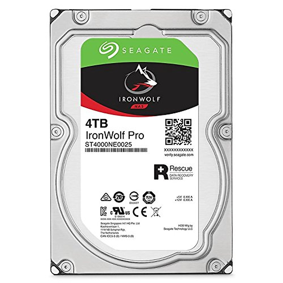 Seagate 4TB IronWolf Pro 7200RPM SATA 6Gb/s 128MB Cache 3.5-Inch NAS Hard Disk Drive (ST4000NE0025) (Renewed)
