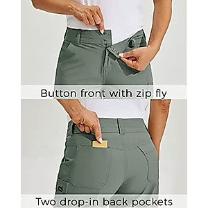 Willit Women's Golf Shorts Hiking Cargo Shorts Quick Dry Athletic Casual Summer Shorts with Pockets 5" Sage Green 6