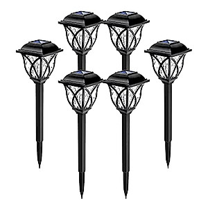 SOLPEX 6 Pack Solar Pathway Lights, LED Decorative Solar Outdoor Lights, Garden Lights Solar Powered Waterproof for Landscapes, Yard, Gardens, Pathways, Walkways and Driveways