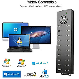 UHPPOTE Industrial Grade 20 Port USB2.0 Hub Charger Data Sync and Charging Station