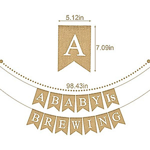 Rainlemon Jute Burlap A Baby is Brewing Banner Tea Beer Diaper Party Baby Shower Garland Decoration