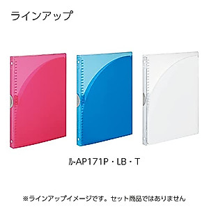 Kokuyo Campus Slide Binder, Adapt Slim, Double Pockets, A4, 30 Holes, Up to 65 Sheets, Light Blue, Japan Import (RU-AP171LB)