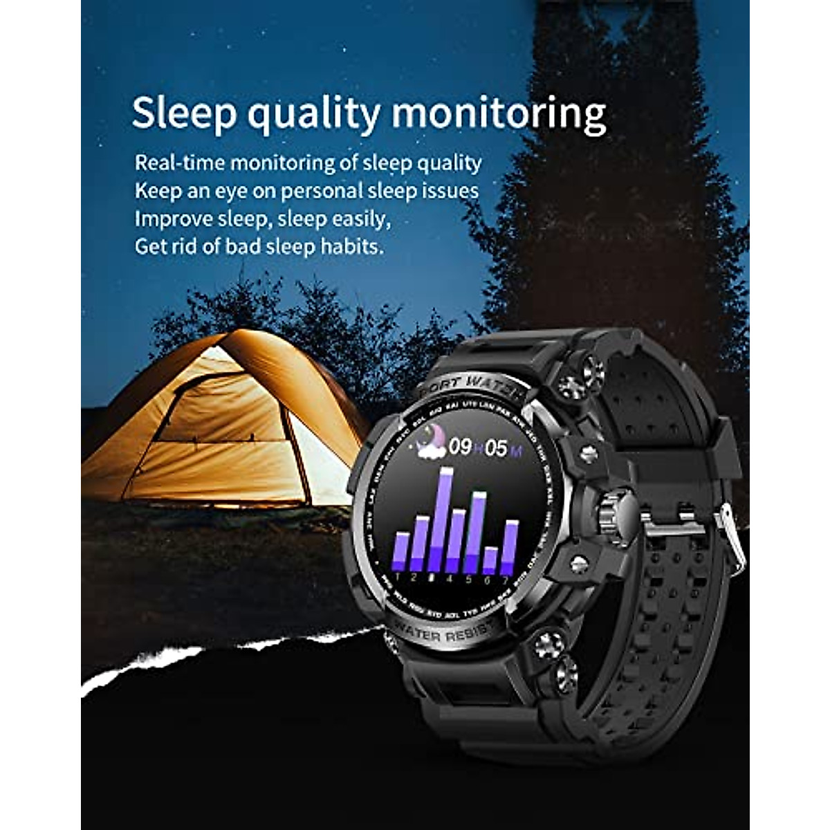 Smart Watches for Women Men,Smartwatch with Blood Pressure, Blood Oxygen Monitor, IP68 Waterproof Fitness Tracker 1.32" HD Screen Sleep Monitor Health Tracker Watch for iOS&Android System (Green)