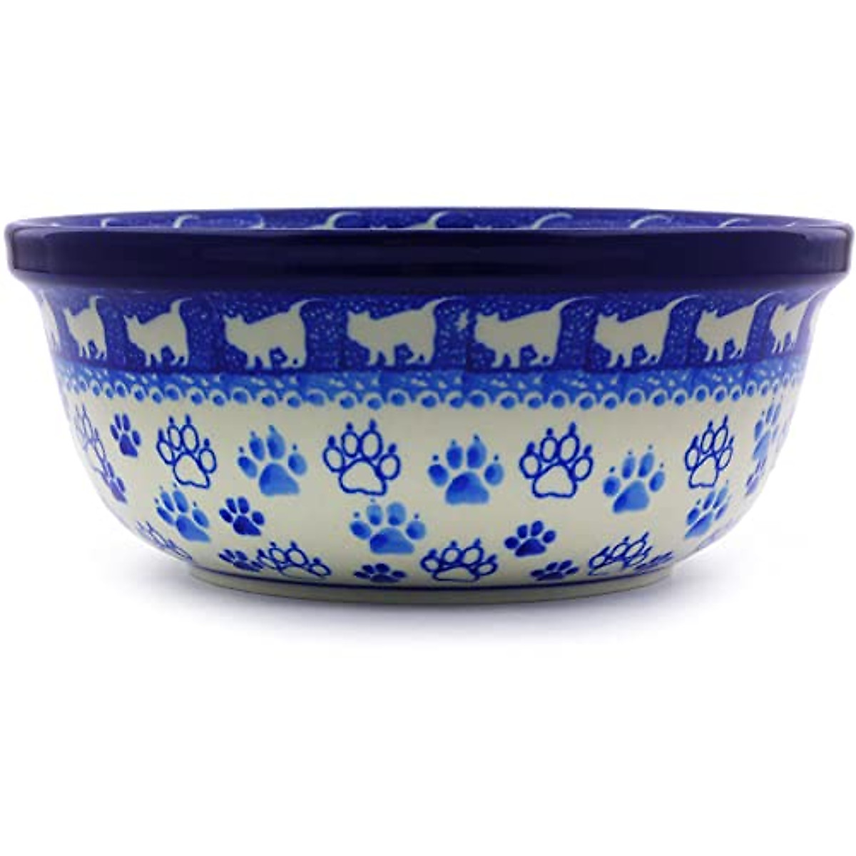 Polish Pottery Bowl 6-inch made by Ceramika Artystyczna (Boo Boo Kitty Paws Theme)