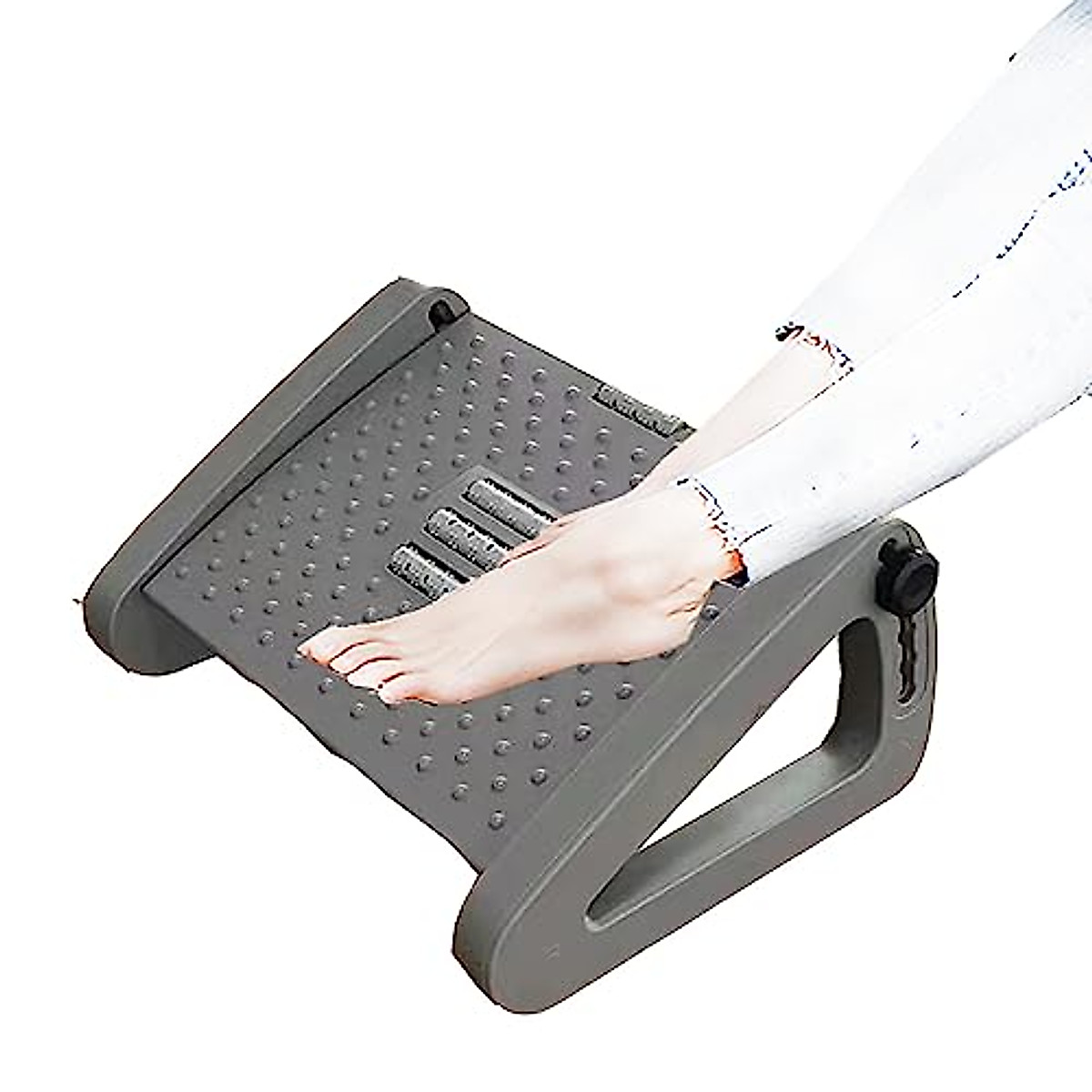 Ergonomic Foot Rest Under Desk with Massage Surface Adjustable Footrest with 6-Level Height Foot Stool Foot Rest for Home/Office Footrest Under Desk at Work Footstool Feet Rest Stool Under Desk