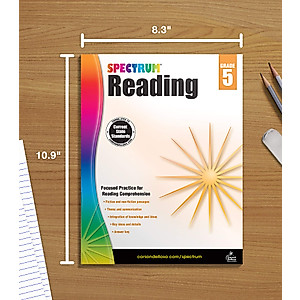 Spectrum Reading Comprehension Grade 5 Workbooks, Ages 10 to 11, 5th Grade Reading Comprehension, Nonfiction and Fiction Passages, Summarizing Stories and Identifying Themes - 174 Pages (Volume 24)