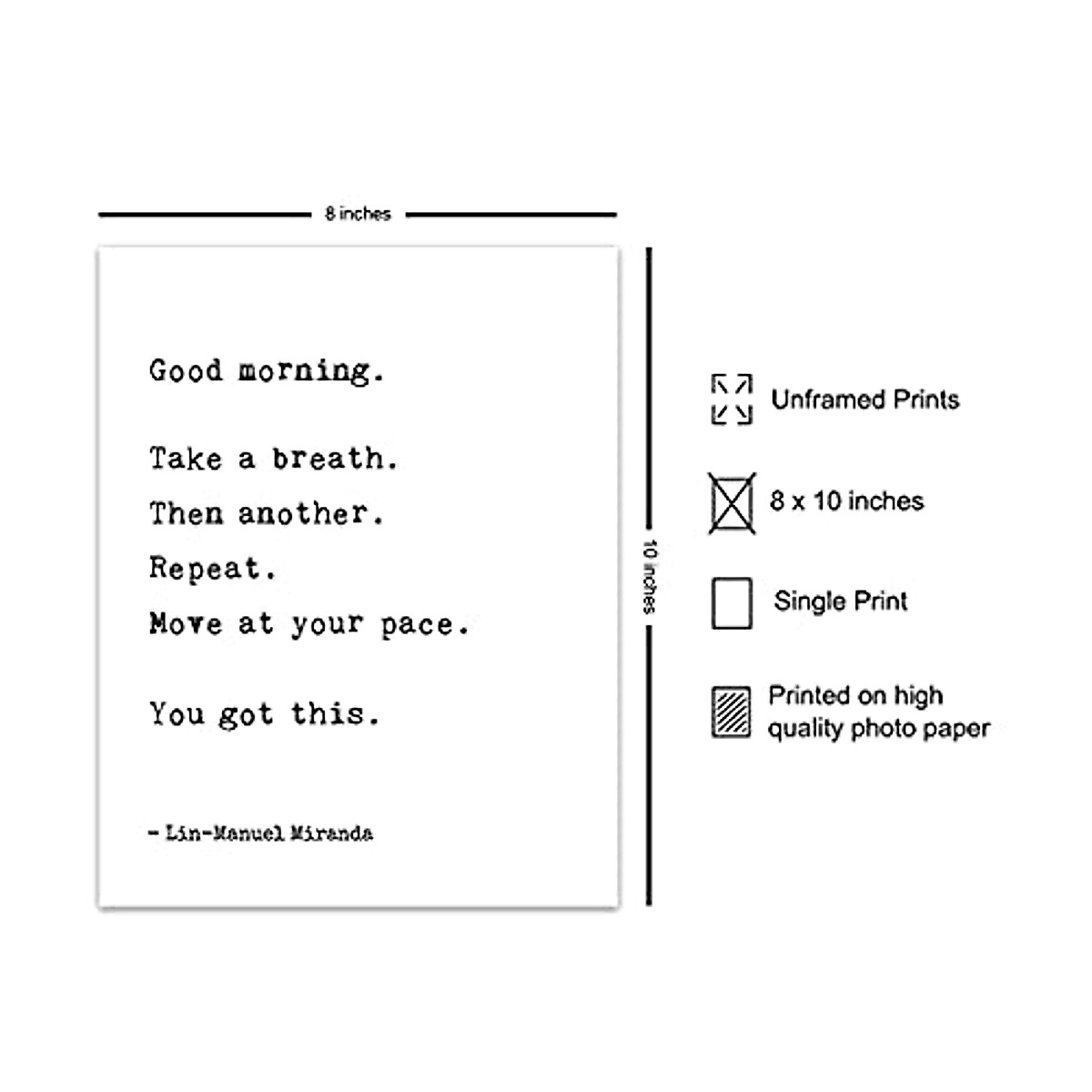 Motivational Lin Manuel Miranda Wall Art & Decor - Positive Inspirational Quote Home Decoration - Encouragement Print for Bedroom, Bathroom, Living Room - Gift for Women, Men, Teens - Uplifting Saying