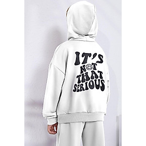 blibean Teen Boy Fall Clothes Sets Jogging Jogger Outfit Little Girl Hoodies Two Piece Sweat Pants Comfy 2pc CLothes Age 12T-13T (Size 12-13 Year) White