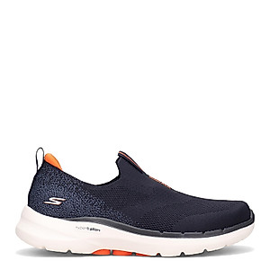 Skechers Men's Gowalk 6-Stretch Fit Slip-On Athletic Performance Walking Shoe, Navy/Orange, 10