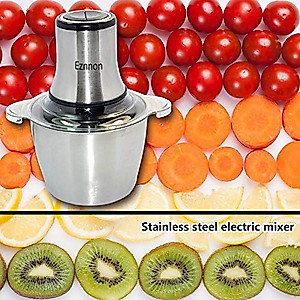 Eznnon Home electric Small Blender Cooking machine Meat grinder Can handle velvet Stainless steel mixer 3.0L large capacity 800W power (Silver)