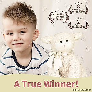 Bearington Baby Blessings Lullaby Musical Lamb White Plush Stuffed Animal, Adorable, Soft and Cuddly, Great Gift for Kids of All Ages, Birthdays, Holidays and Special Occasions Like Easter, 12 inches