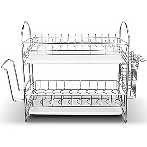 SDGH Stainless Steel Dish Rack - Double-Layer Multi-Function Dish Rack Drain Rack