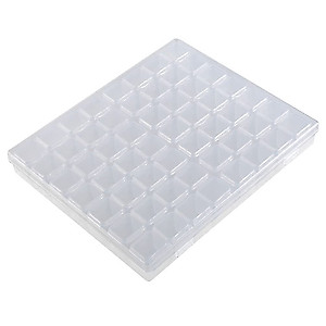 1 Pack Diamond Embroidery Box Storage Organizer with 56 Mini Compartments Grids DIY Jewelry Bead Gem Container, Clear