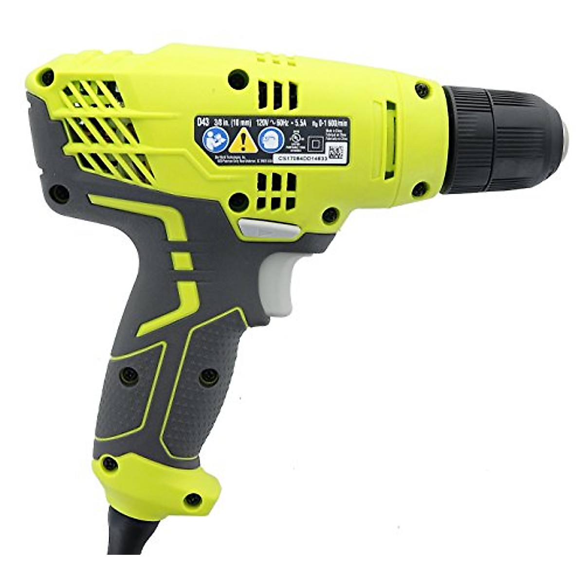 Ryobi D43K 5.5 Amp 3/8 Inch 1,600 RPM Variable Speed Trigger Corded Power Drill