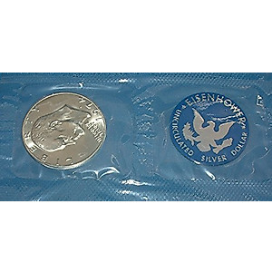 1974 S -S Uncirculated Eisenhower"Blue Pack" Silver Dollar with Original Packaging $1 Brilliant Uncirculated US Mint