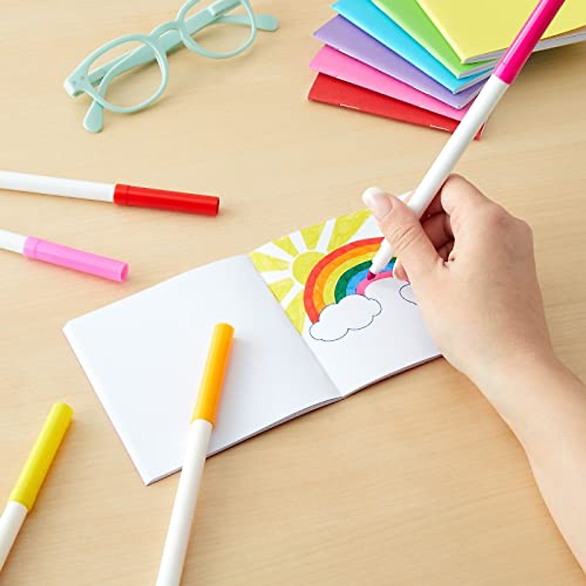 48 Pack Colorful Blank Books, Bulk, Mini Notebooks for Kids, Small Notepads Journals for Drawing, Writing (6 Colors, 4x4 In)