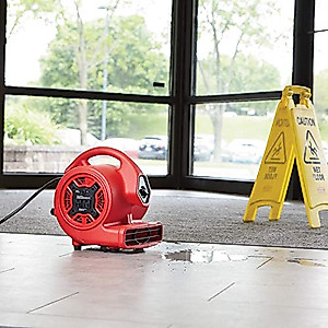 Ironton 1/8 HP Mini Air Mover/Dryer with Built-in Outlet - 500 CFM