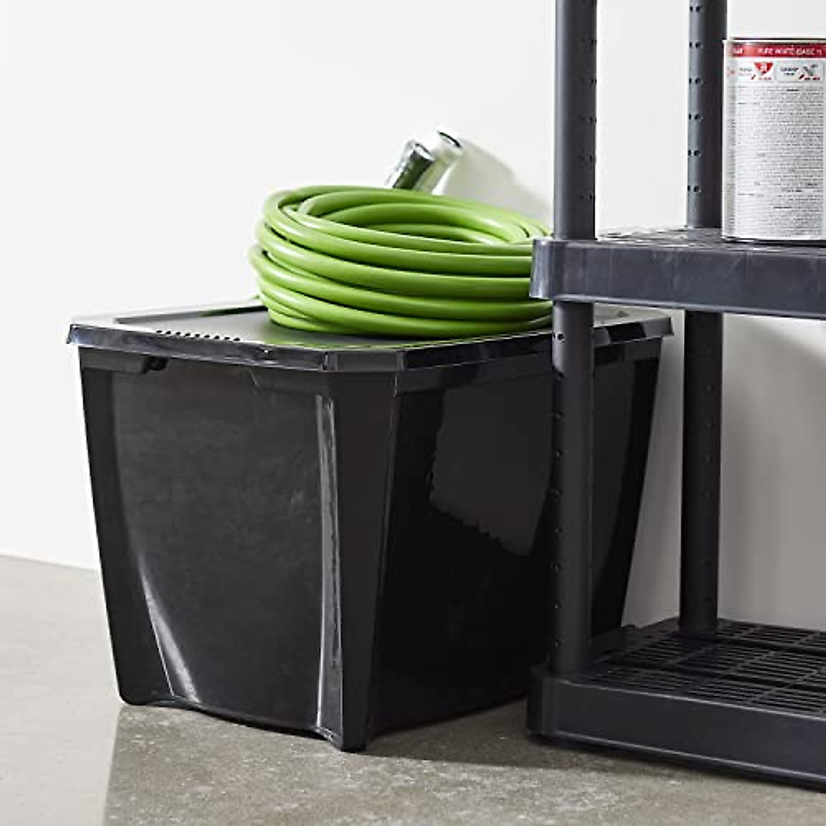 Life Story Black 20 Gal Stackable Organization Storage Box Container (7 Pack)