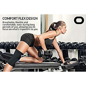 Crucial Compression Knee Sleeve (1 Pair) - Best Knee Braces for Knee Pain for Men & Women - Non-Slip Knee Support for Running, Weightlifting, Basketball, Gym, Workout, Sports