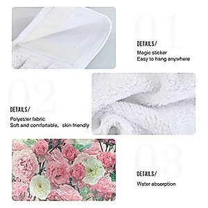 Red Cardinal Rose Kitchen Hand Towel Home Decorative Hanging Tie Towels 2PCS Super Soft Absorbent WashCloth Tie Towels for Home Bathroom Farmhouse Housewarming Tabletop, 12x17Inches