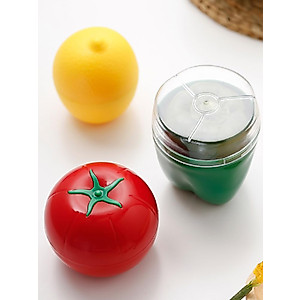 CALIDAKA 4PCS Fruit and Vegetable Shaped Food Saver Storage Containers Holder Refrigerator Vegetable Crisper,Onion Garlic Lemon Avocado Storage Keeper Holder for Fridge, as picture show