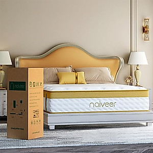 Naiveer Cool Gel Memory Foam Hybrid Mattress, 12 Inch Full Size Mattress in A Box with Pocket Springs for Cool Sleep & Pressure Relief, Medium Firm Feeling with CertiPUR-US Certified Foam