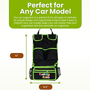 Kuddly Kids Backseat Car Organizer Kid-Safe, Easy-Install Toy/Clutter Organizer, Ultimate Storage Solution, Road Trip Travel Friendly Caddy/Holder for Busy Parents - Car Clutter Control Toy Organizer