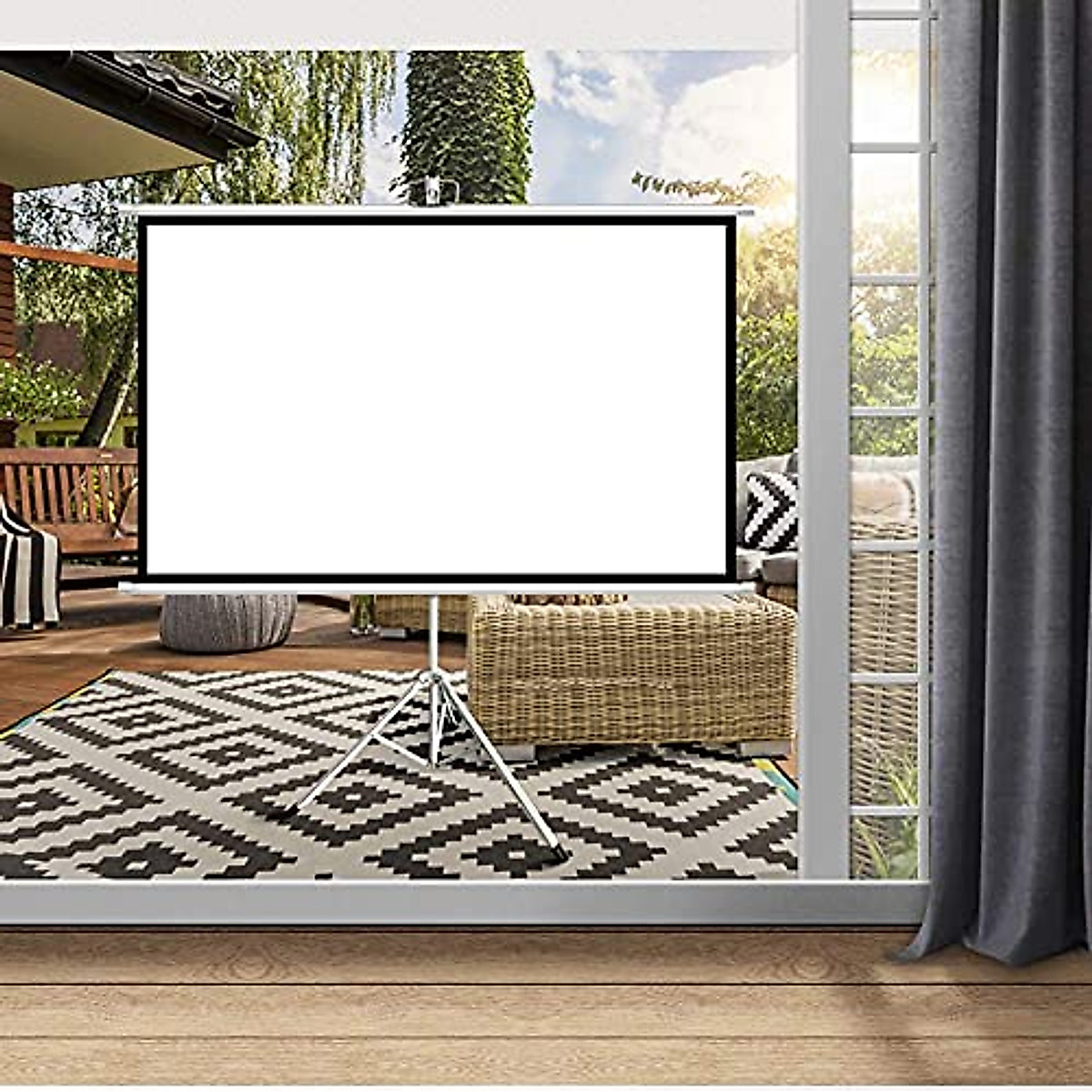 FMOGE 2 in 1 Portable Projector Screen, Fast-Folding 2.3Gain Projector Screen with Tripod Stand, for Home Theater Cinema Projector Screen, 60 Inches,16:9