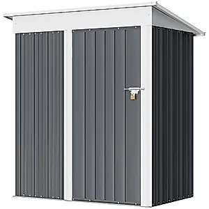 Greesum Metal Outdoor Storage Shed 5FT x 3FT, Steel Utility Tool Shed Storage House with Door & Lock, Metal Sheds Outdoor Storage for Backyard Garden Patio Lawn, Gray