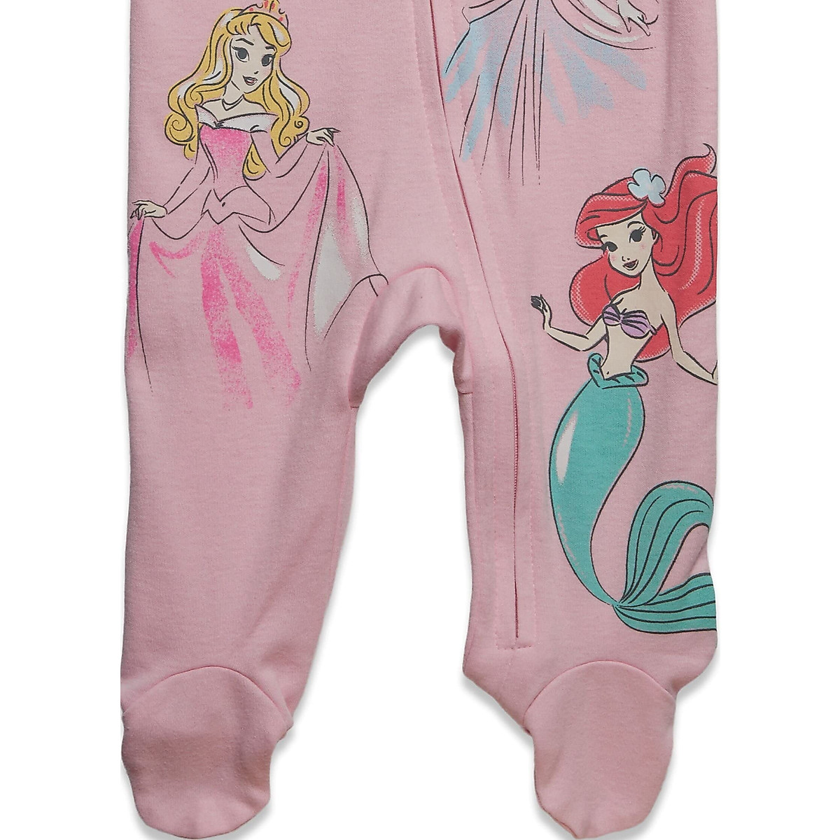 Disney Princess Belle Aurora Cinderella Newborn Baby Girls 2 Pack Zip Up Sleep N' Plays/Pink 0-3 Months