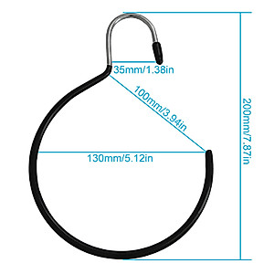 XGNG 3PCS Black Non-Slip Belt Rack Tie Hanging Hooks Closet Accessories Scarf Ring Hangers Scarf Organizer Storage Holders for Ties Scarves Belts Tank Tops Pashminas