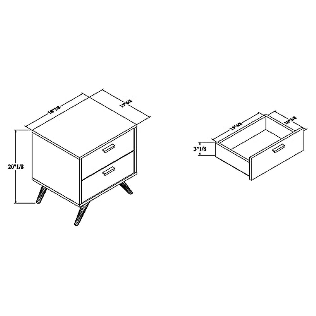 Baxton Studio Kelson Nightstand, Dark Grey/Gold