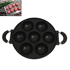 Dsxnklnd 7-Hole Cake Cooking Pan Cast Iron Omelette Pan Non-Stick Cooking Pot