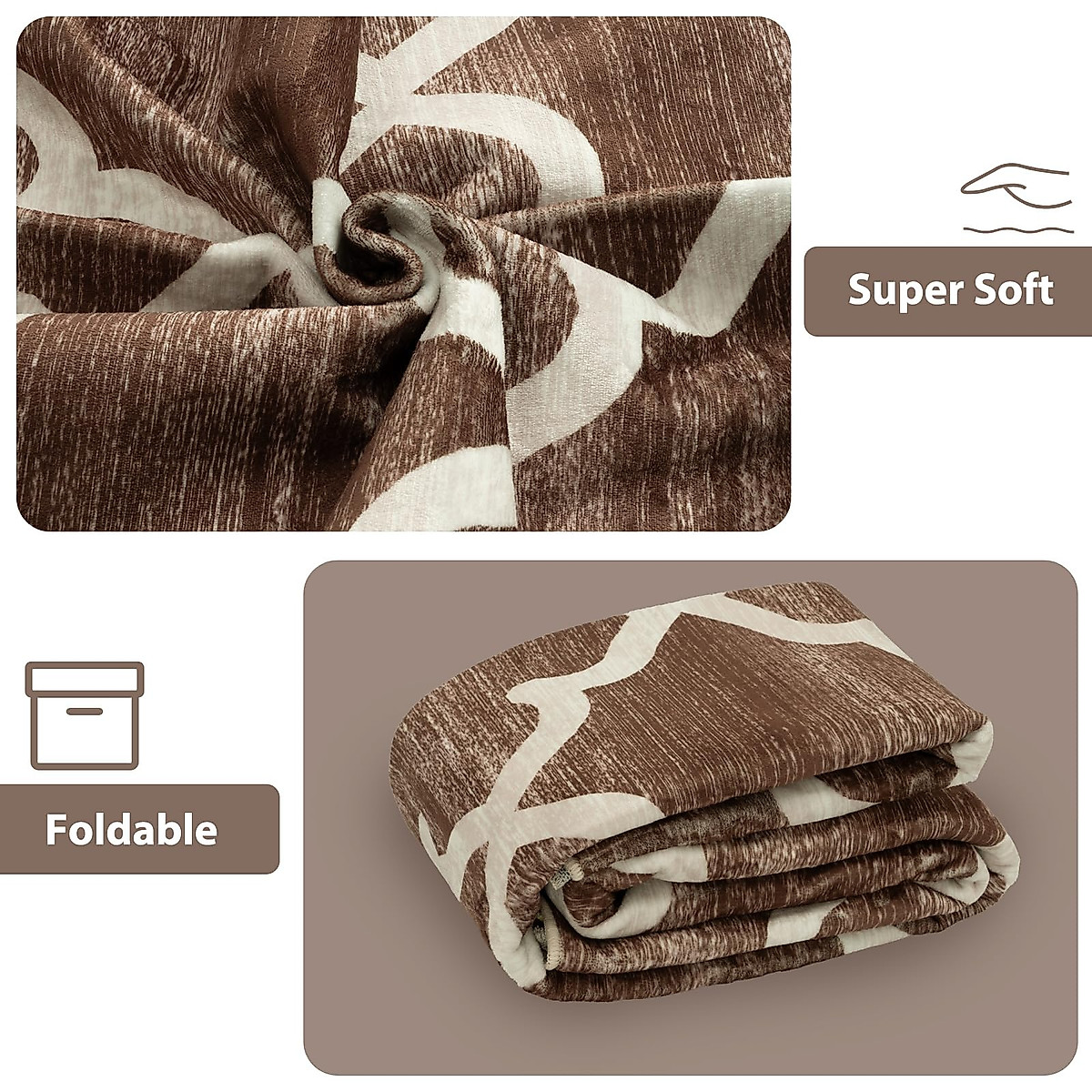 RELEANY 8x10 Area Rugs for Living Room Machine Washable Non-Slip Brown Rugs Moroccan Modern Trellis Carpet for Dining Room Bedroom Kitchen Indoor Entryway Laundry Room