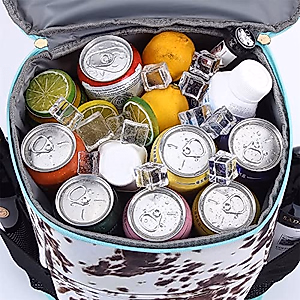 Cooler Backpack Women Cow Leak Proof Backpack Cooler Bags Lightweight Soft Lunch Backpack with Cooler Compartment,Wine Cooler for Hiking Camping,24 cans…