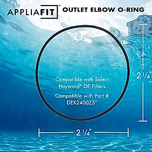 AppliaFit Outlet Elbow O-Ring Compatible with Hayward DEX2400Z5 for Select Hayward Pro-Grid, Micro-Clear & SwimClear Vertical D.E. Filters (6-Pack)