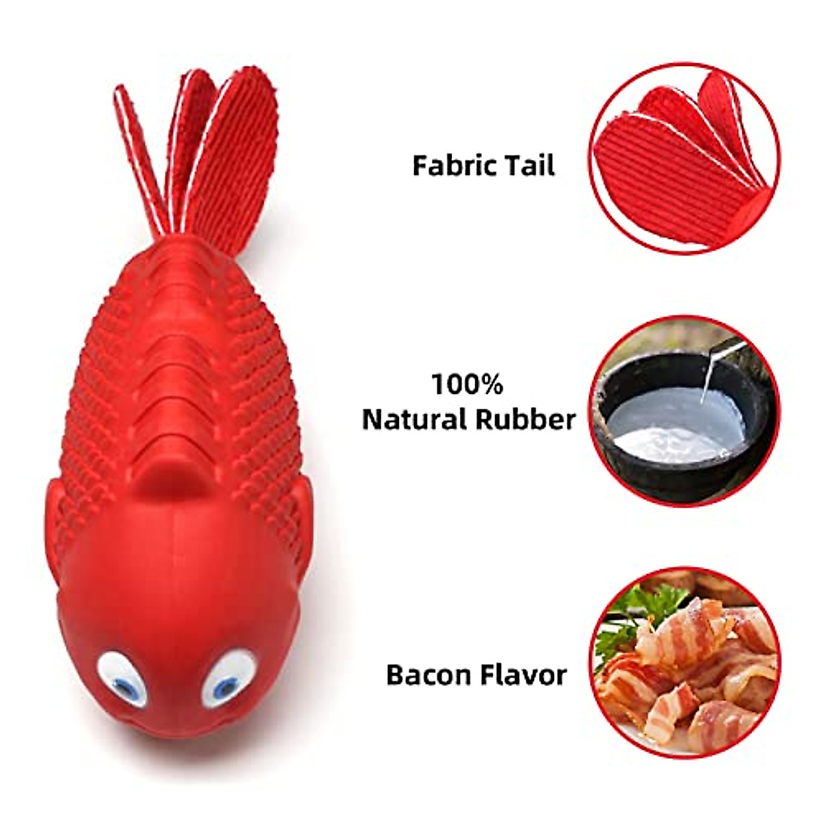 Tough Squeaky Dog Toys for Aggressive Chewers Large Breed, Dog Chew Toys, Super Chewer Dog Toys, Rubber Dog Toys for Large Dogs, Durable Dog Toys for Medium Dogs, Upgraded Indestructible Dog Toys