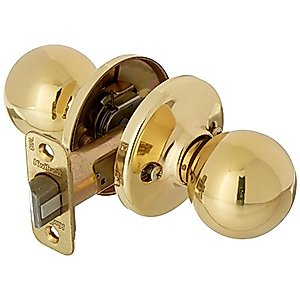 Kwikset 92001-516 Security Polo Passage Knob, Polished Brass