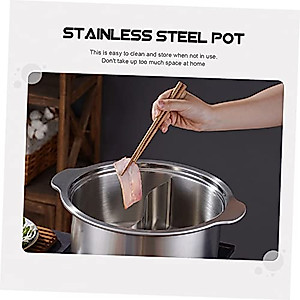 OKUMEYR 1pc Stainless Steel Skewer Pot Japanese Cookware Korean Cookware Nonstick Cookware Small Cooking Pot Chinese Shabu Shabu Kitchen Pot Household Pan Thicken Pot Food Cooking Pot Tool