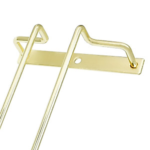 zoohot 9.64-Inch Under Cabinet Wine Glass Rack Stemware Holder Glasses Storage Hanger Metal Organizer Gold