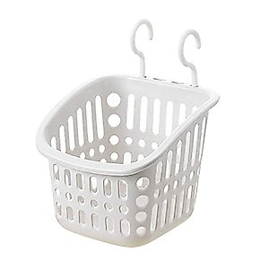 Plastic Hanging Shower Caddy Basket with Hook Grid Storage Laundry Basket Organizing for Bathroom Kitchen Pantry Bathroom Dorm Room Cabinet Door(C)