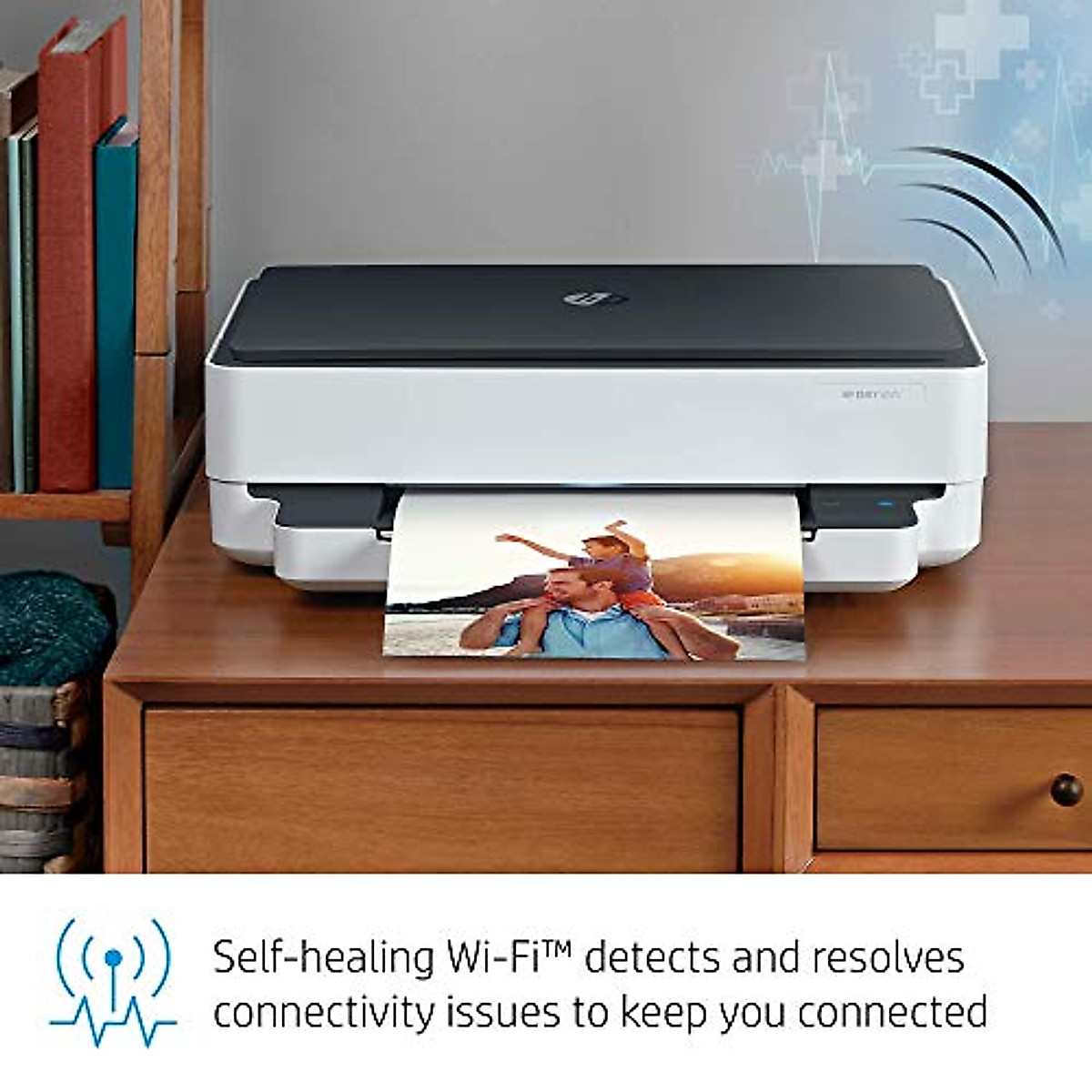 HP Envy 6075 Wireless All-in-One Printer, Mobile Print, Scan & Copy, Compatible with Alexa (8QQ97A) (Renewed)