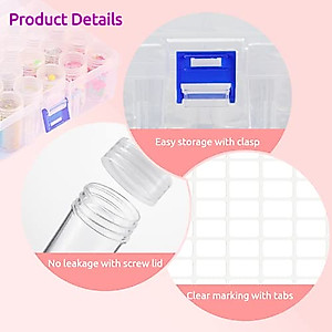 Embroidery Diamond Storage Box, JUSTDOLIFE Storage Boxes for Diamond Painting with 30 Small Beads Diamond Painting Storage Containers with Lid for Jewelry DIY Art Craft Rhinestones Sewing