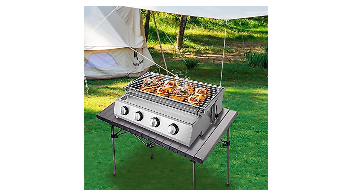 Portable Stainless Steel Gas Grill - Perfect for Outdoor Cooking