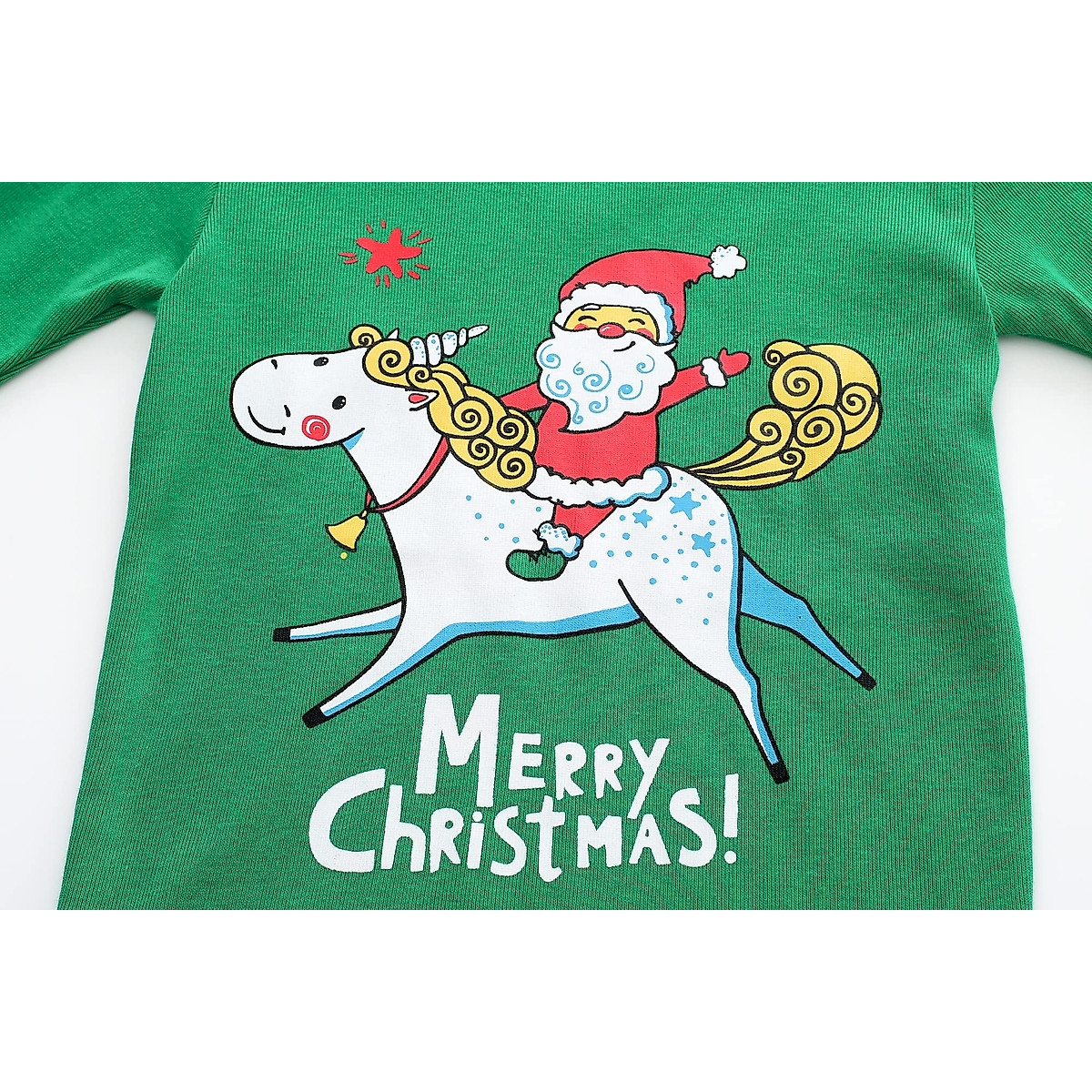 UNICABBIT21 Pajamas for Girls Cute Green Christmas Sleepwear Little & Big Kids Loungewear PJS Clothes 2PCS Set Size 4