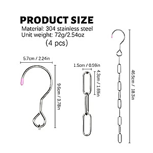 Andiker 4 Pack Clothes Hangers Closet Organizers and Storage, Metal Space Saving Hanger Chains with 10 Slot, Cascading Hangers Wardrobe Clothes Organizers (Sliver)