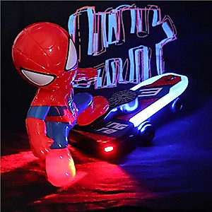 CHTWMD Stunt Skateboard Scooter Electric Universal Rotating Tumble Music Led Light Cartoon Balance Bike Toy, Interactive Educational Gift Toys for Boys and Adults