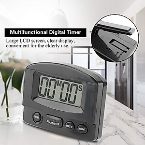 Kitchen Timer, Automatic Reset Digital Timer End Reminder Cooking Timer with Bracket and LCD Display for Kitchen, Restaurant, Home(Timer XL-331 black)