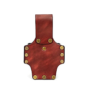 TOURBON Leather Tape Measure Holder for Belt (Brown - Small)