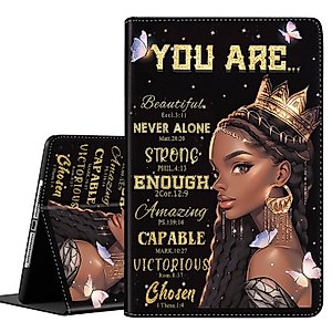 Case for Samsung Galaxy Tab S8 2022/Tab S7 2020 11 Inch (Model SM-X700/X706/T870/T875/T878), Smart Stand Back Cover Auto Wake/Sleep for Galaxy Tab S8 / S7，Inspirational Quotes Black Girl Queen